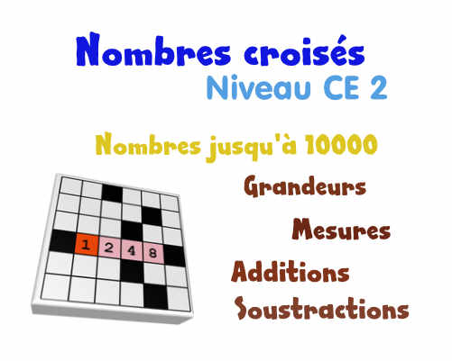 Nombres croisés niveau CE2 de 5x4 grille N° NB005